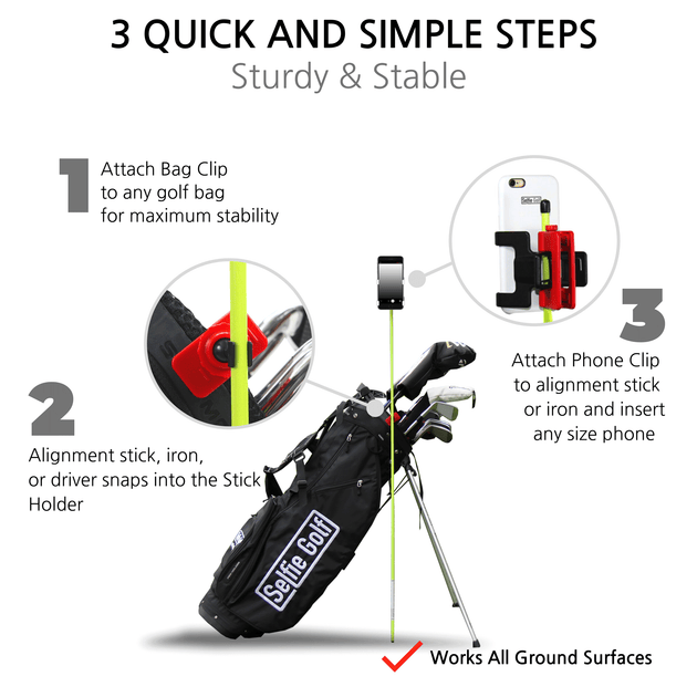 SelfieGolf SGP-2RB, Recording Golf Swing, Cell Phone Holder Clip System ...
